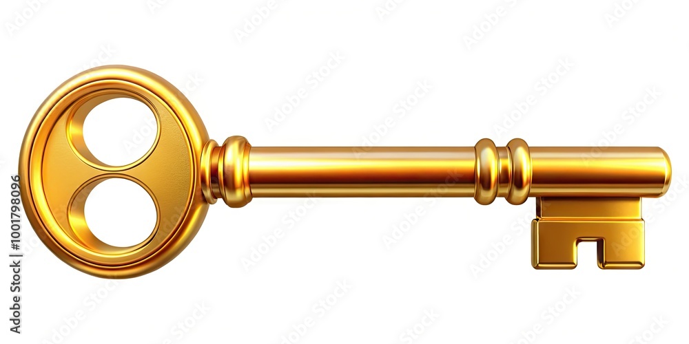 Elegant Gold Key Clipart Design for Vintage and Classic Themes in ...