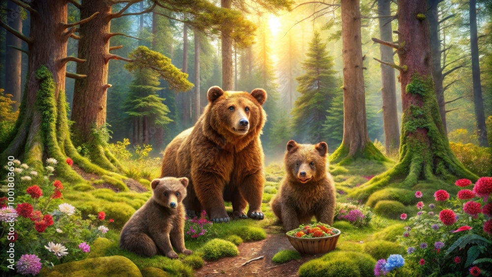 Enchanting Scenes of Goldilocks and the Three Bears in a Whimsical ...