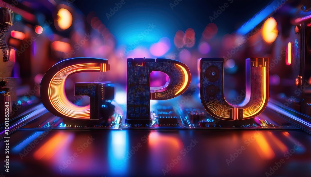 High-Performance Graphics Processing Unit Showcase Stock Illustration | Adobe Stock