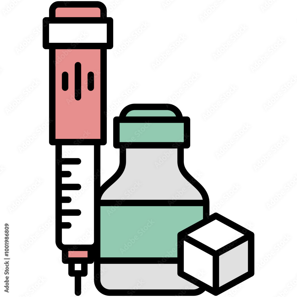 Vector de Stock Insulin Pen Icon. Glucagon Injector Tool Pictogram ...