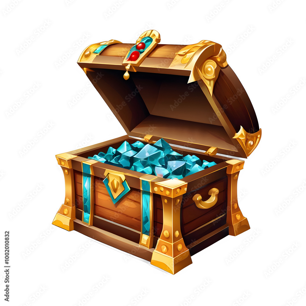 illustration of treasure box on transparent background. design for ...