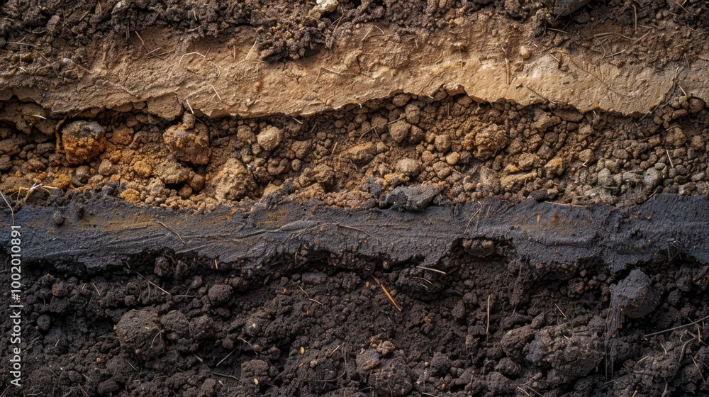 Soil Layers in Cross Section for Earth Study Stock Illustration | Adobe ...