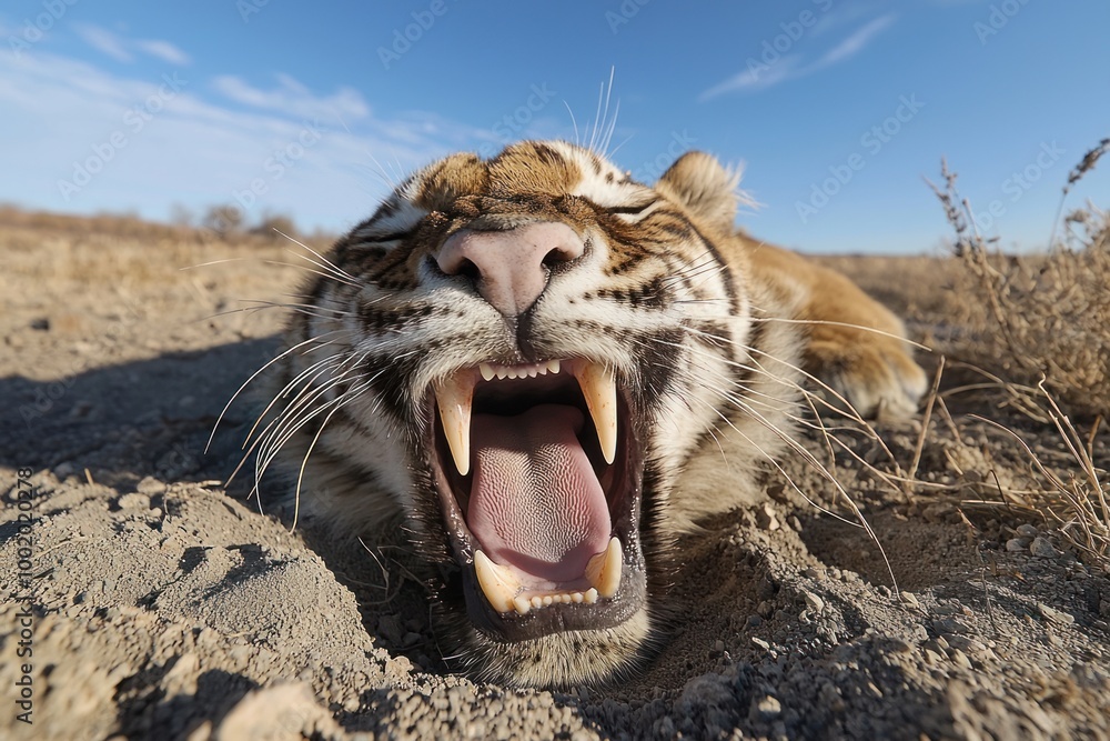 Ancient predator: saber-toothed tiger, formidable creature of ...