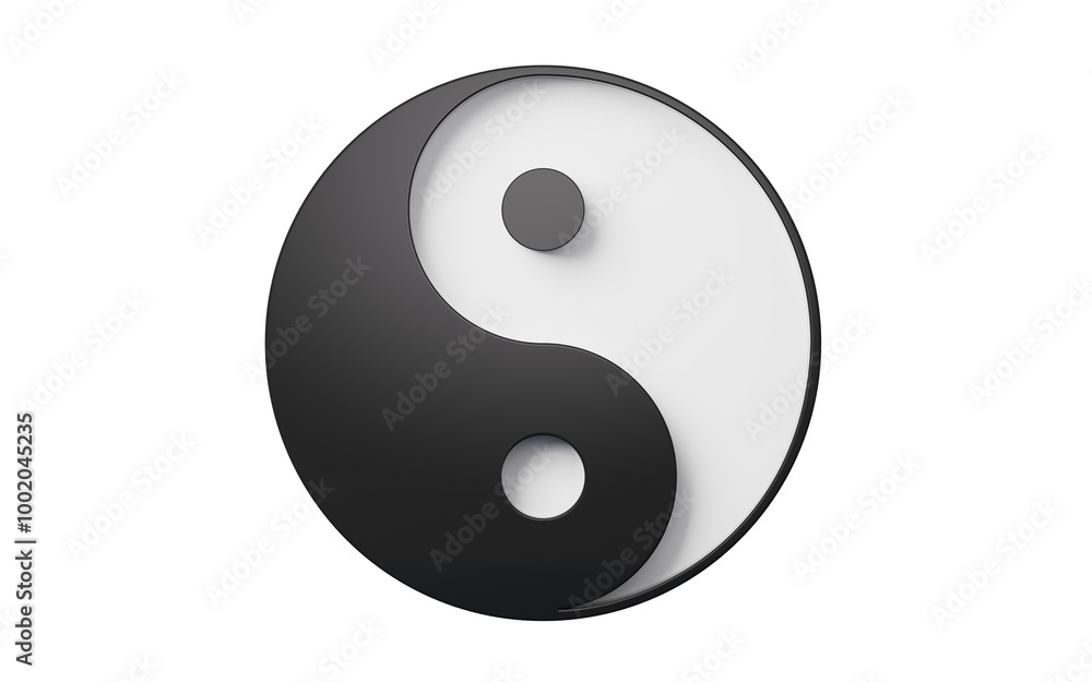 Chinese ancient taiji yin-yang pattern symbol, 3d rendering. Stock ...