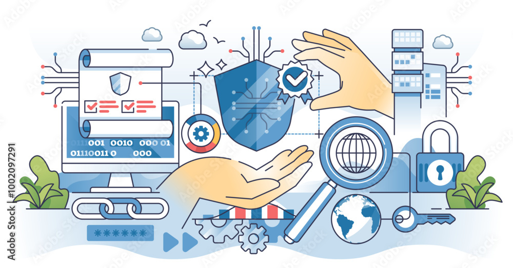 Cybersecurity certifications and security certificate outline hands ...