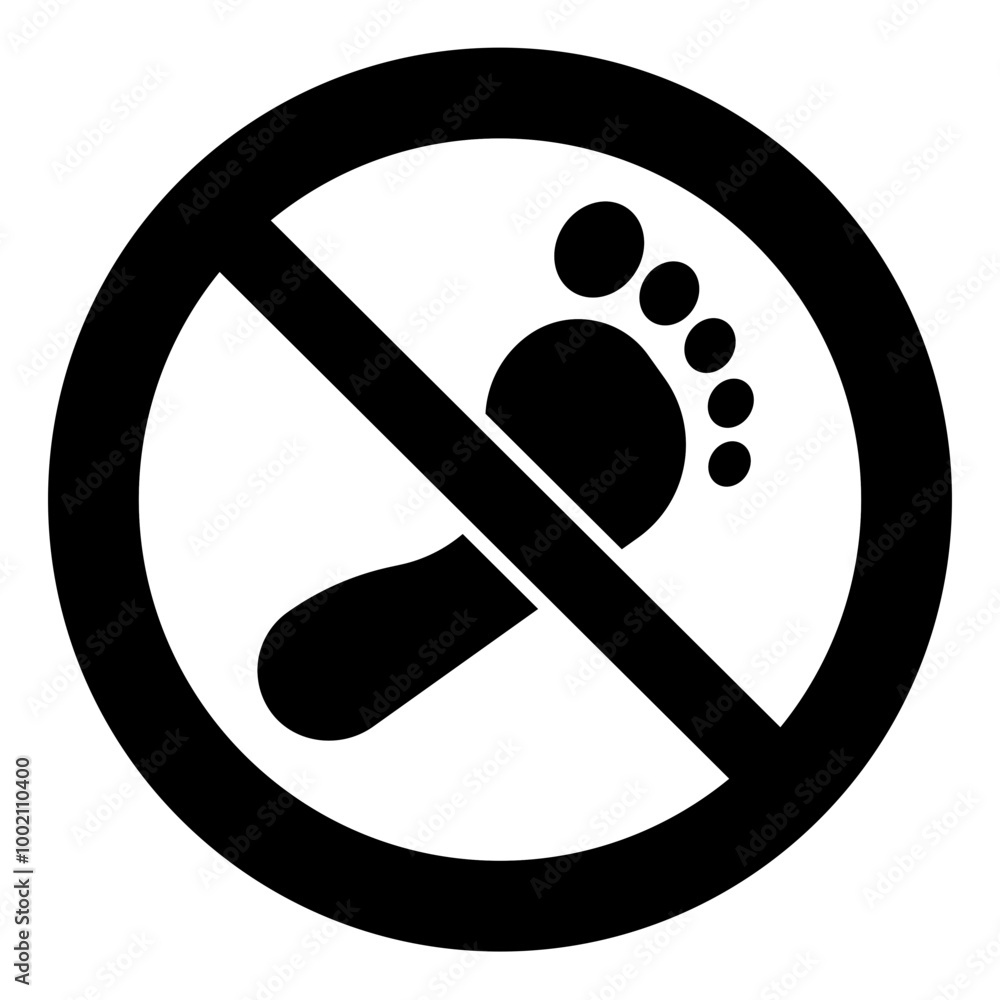 ISO prohibition safety signs symbol and pictogram only_do not step ...