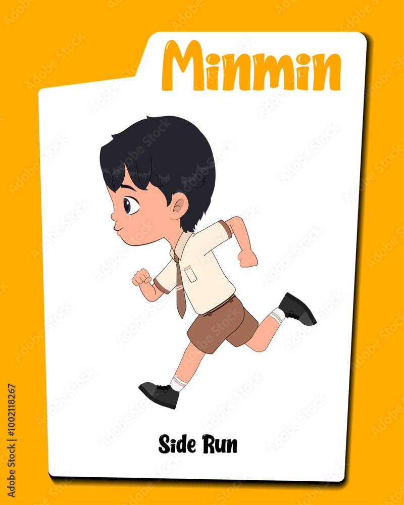 Cartoon boy side running illustration. School boy cartoon running legs ...