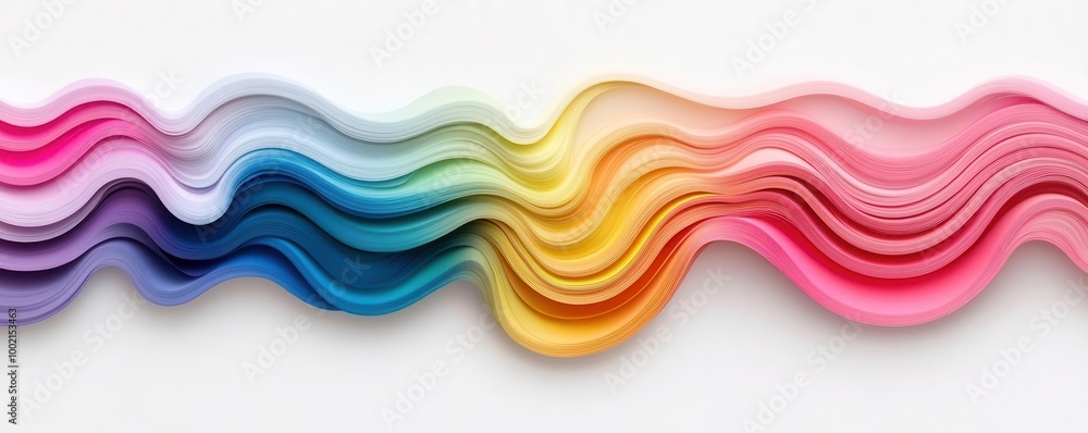 Pantone color swatches forming abstract wave patterns, creating ...