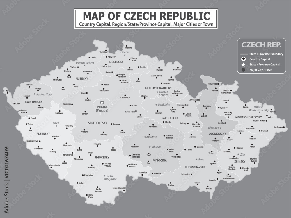 European Country Geography Political map. Political map of country with ...