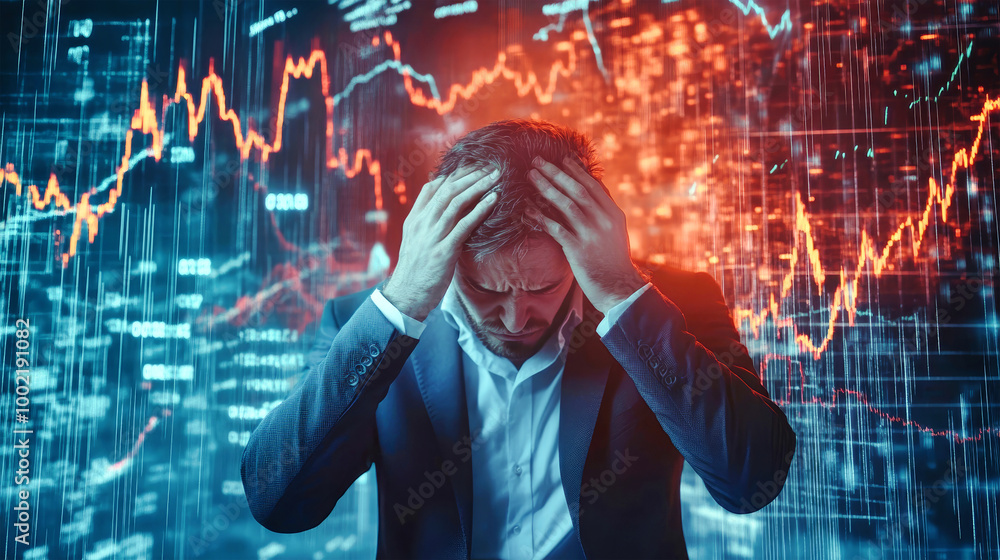 A distressed businessman grapples with despair as he faces a turbulent ...