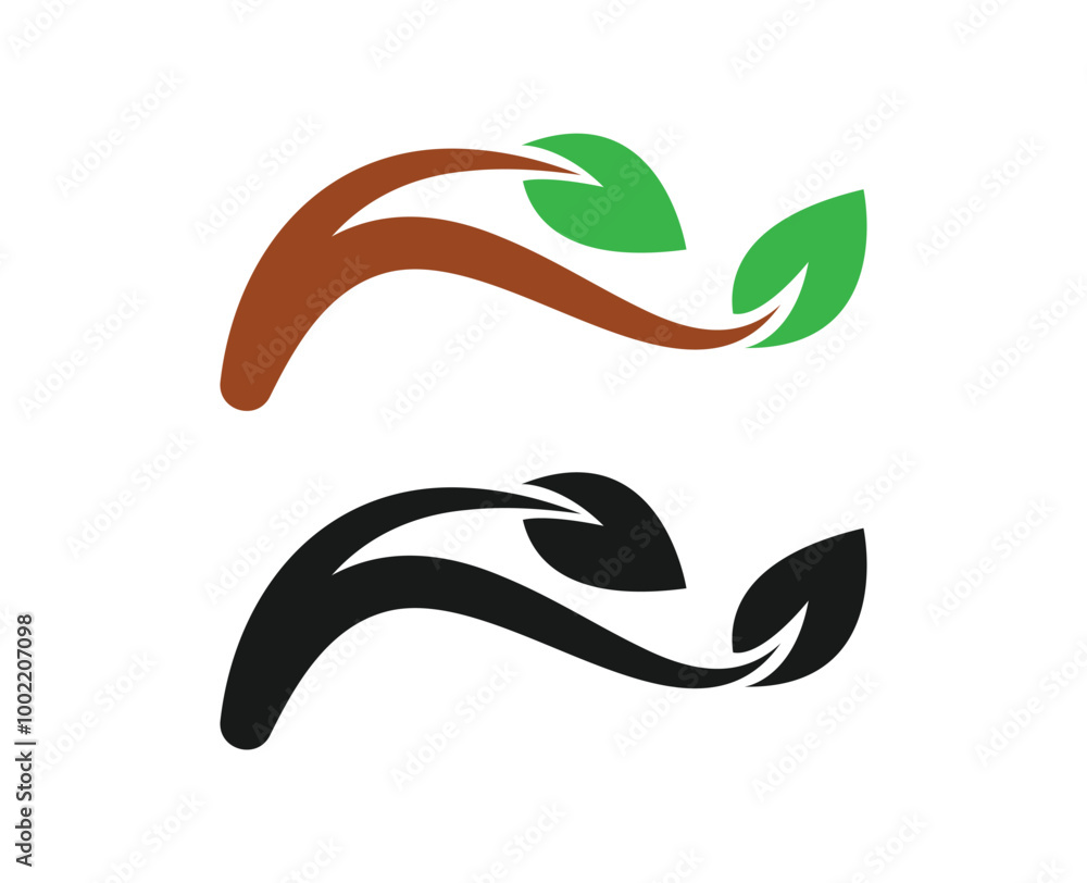 Nature-Inspired Leaf and Branch Logo for Eco-Friendly Brands. branch ...