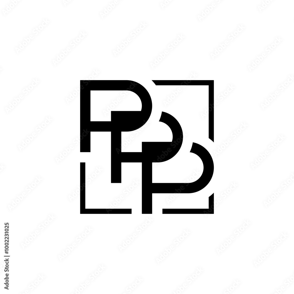 initial three letter ppp square outline logo Stock Vector | Adobe Stock