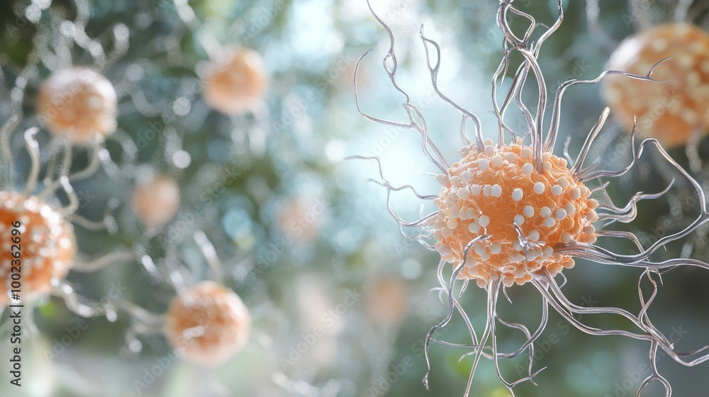 Nerve Cells and Glial Cells Interaction, a detailed visualization ...