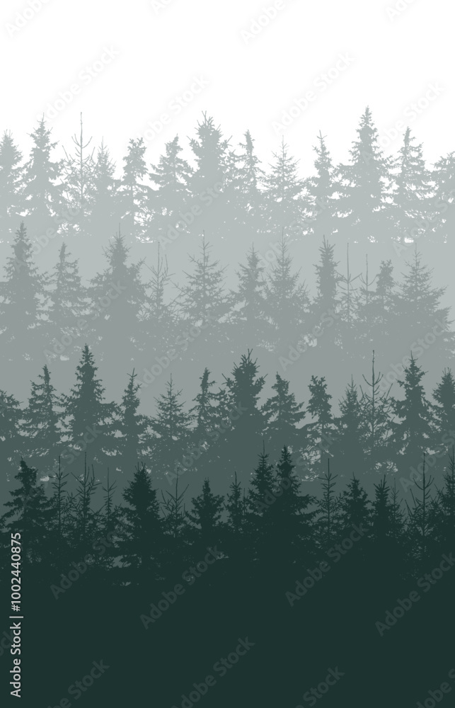 Forest vertical background, beautiful landscape wallpaper. Silhouettes ...