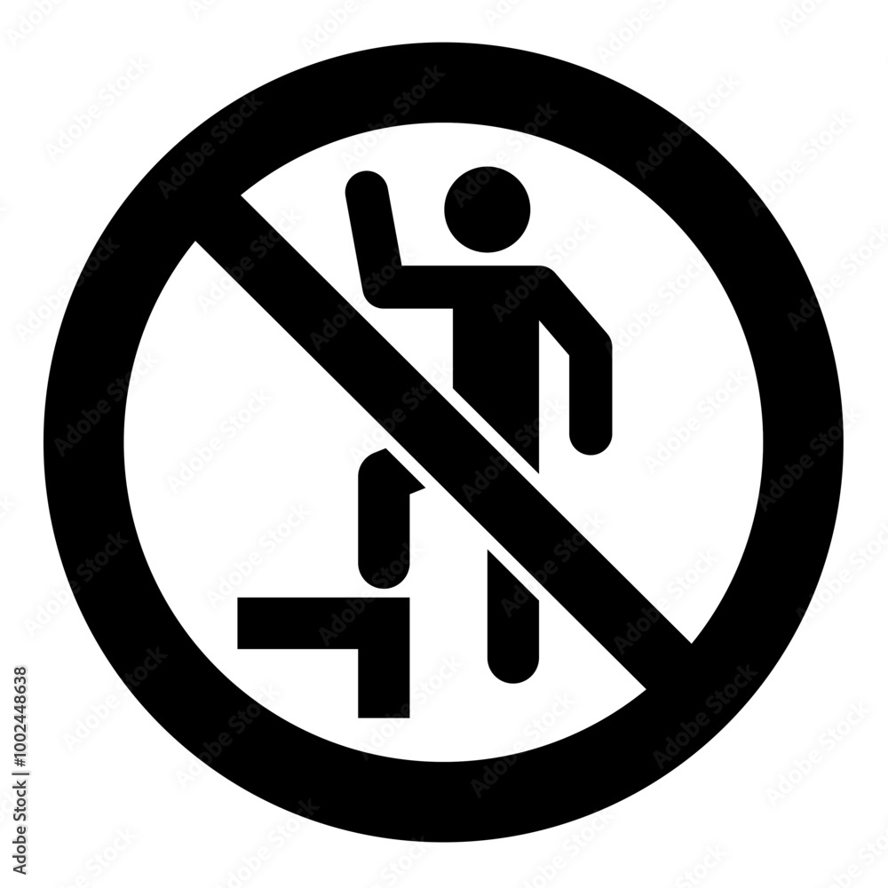 ISO prohibition safety signs symbol and pictogram only_do not step ...