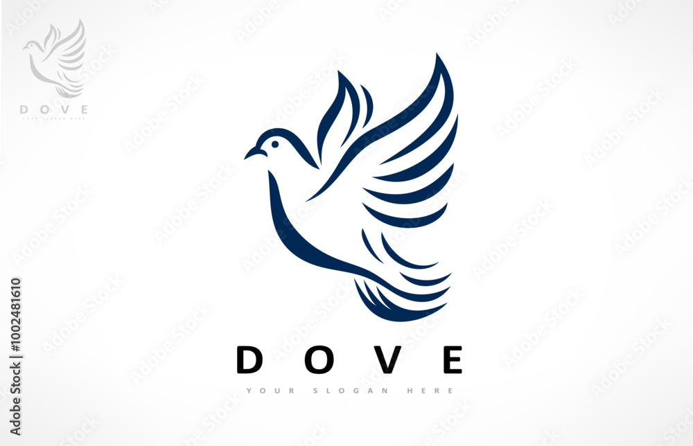 Dove Bird logo vector. Animal design Stock Vector | Adobe Stock