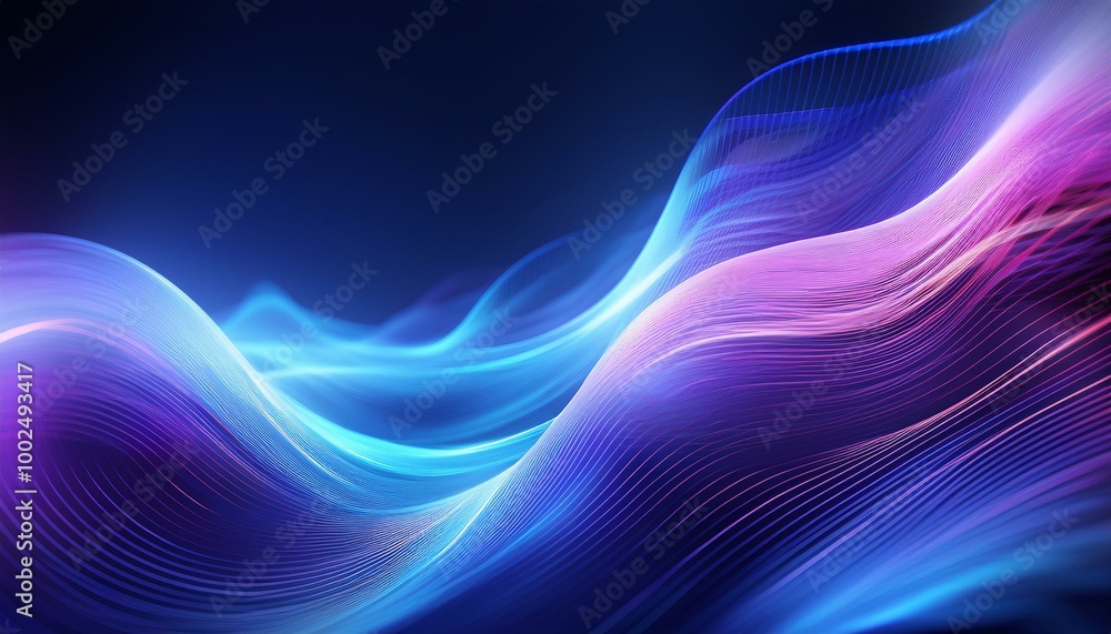 Abstract background of modern tech gradient waves in blue and pink hues ...