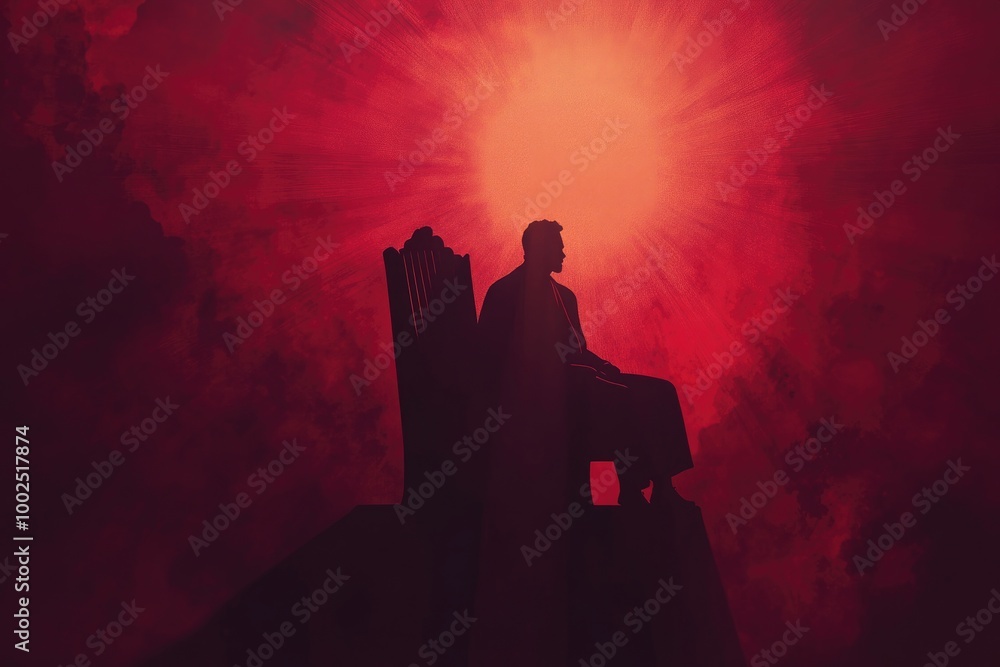 Biblical silhouette illustration series featuring a figure seated on a ...