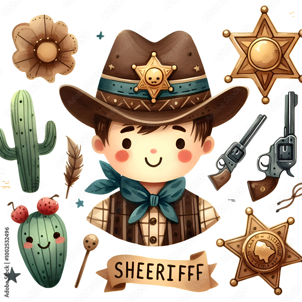 Cute Cowboy Clipart, Wild West Clipart, Desert Clipart, Cactus Clipart ...