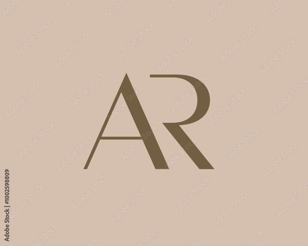 AR letter logo icon design. Classic style luxury initials monogram ...