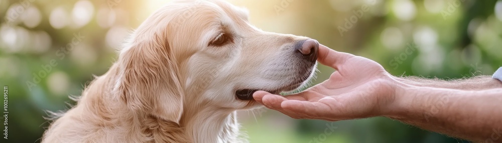 Golden Retriever Gazing Lovingly at Owner, Expressing Unconditional ...