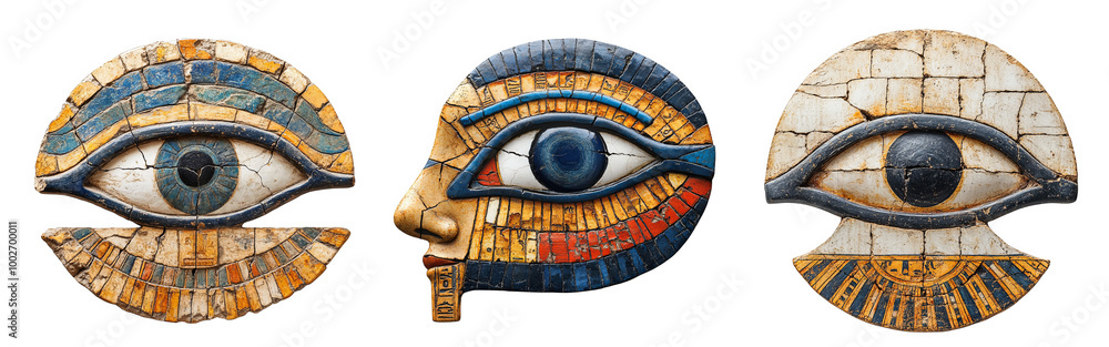 Ancient Egyptian eye symbols rustic decor art pieces transparent ...