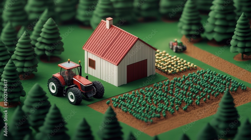 Smart farm with solar-powered tractors, autonomous machines planting ...