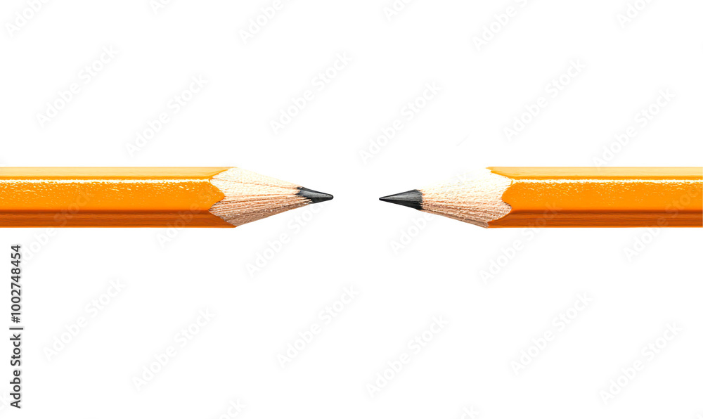 Two pencils facing each other isolate on transparent background, png ...