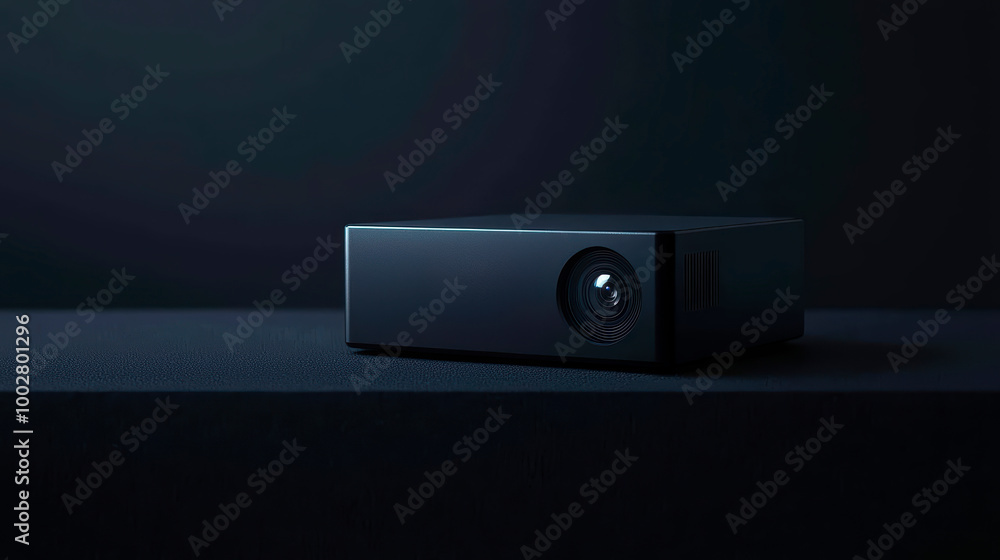 Overhead Projector On Smooth Black Surface For Presentations . Stock ...