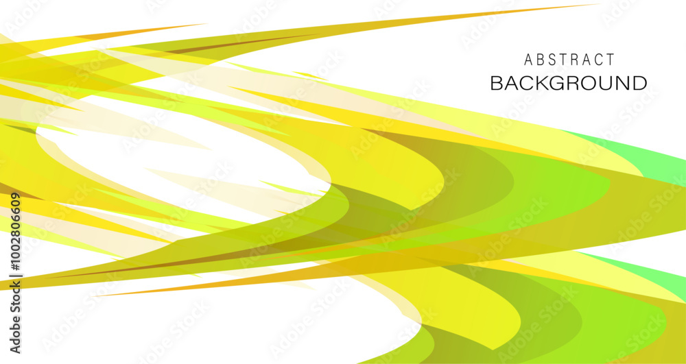Dynamic abstract background featuring intersecting shapes in vibrant hues of yellow and green ...