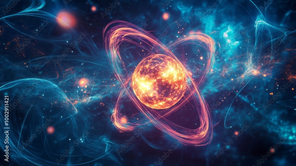 Visualization Of Atomic Structure With Electrons Orbiting A Nucleus