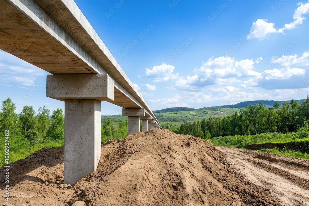 Eco-bridge construction designed to allow wildlife to safely cross ...