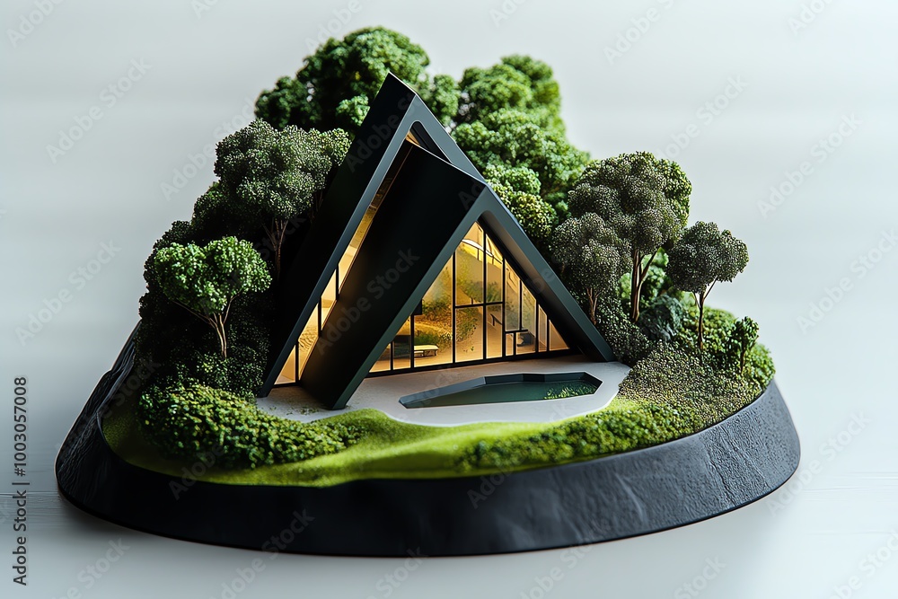 Geometric design of a green building, using minimal shapes to represent ...