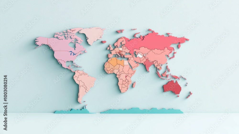 Political World Map with Country Borders and Capitals, A detailed ...