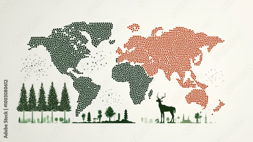 Dot Map of Global Biodiversity Hotspots, A dot map highlighting regions ...