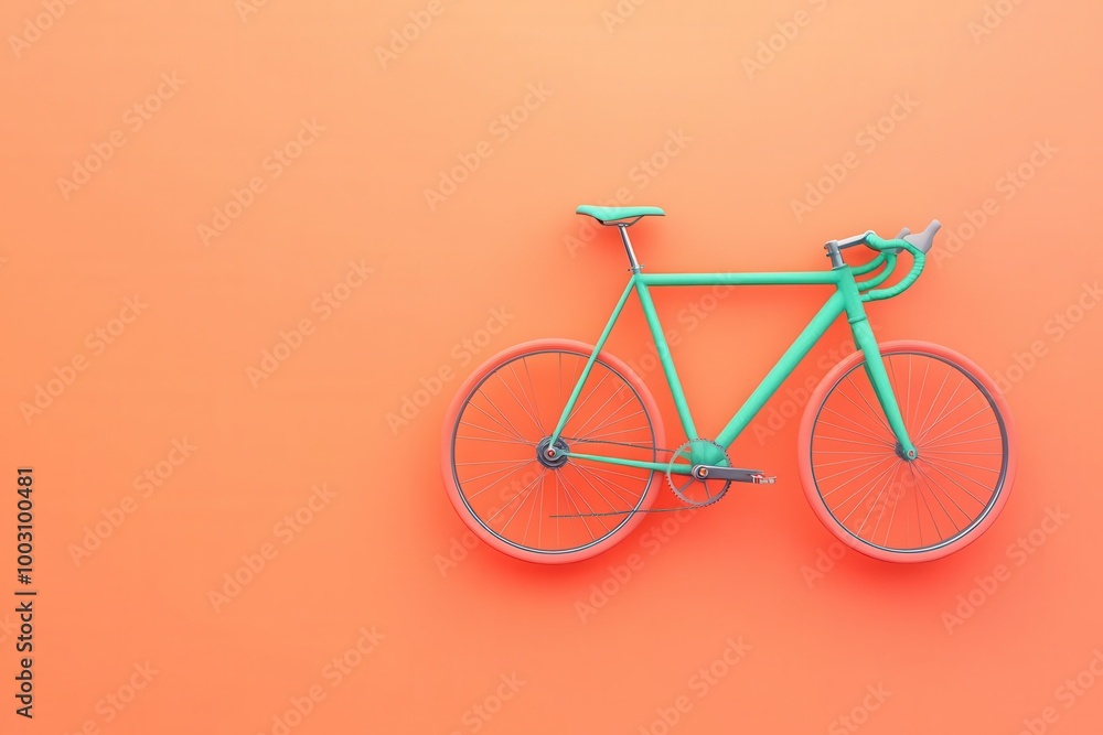 Urban cycling flat design top view bike 3D render Split-complementary ...