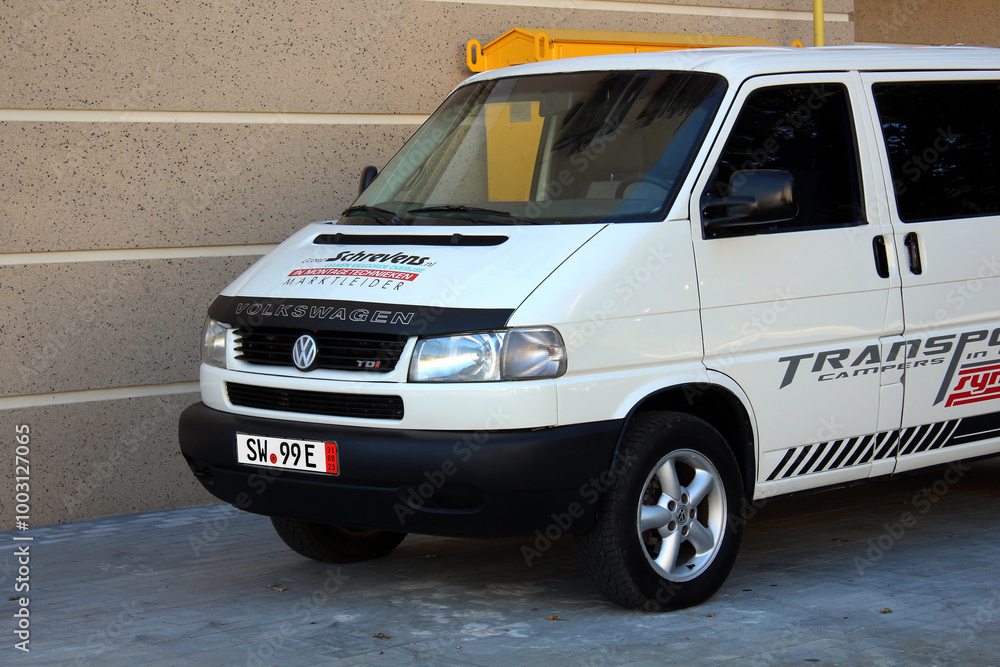 Vinnytsia, Ukraine; September 29, 2024. White Volkswagen Transporter T4 ...