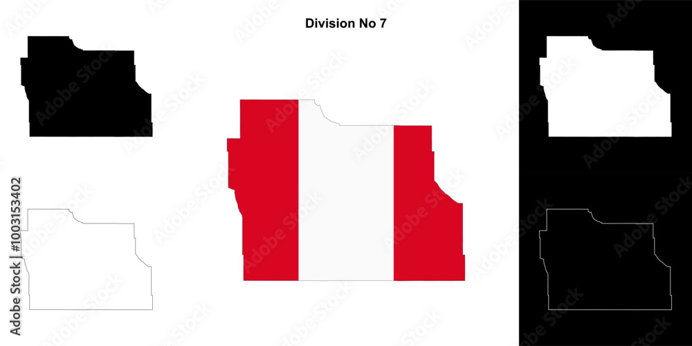 Division No 7 (Saskatchewan) outline map set Stock Vector | Adobe Stock