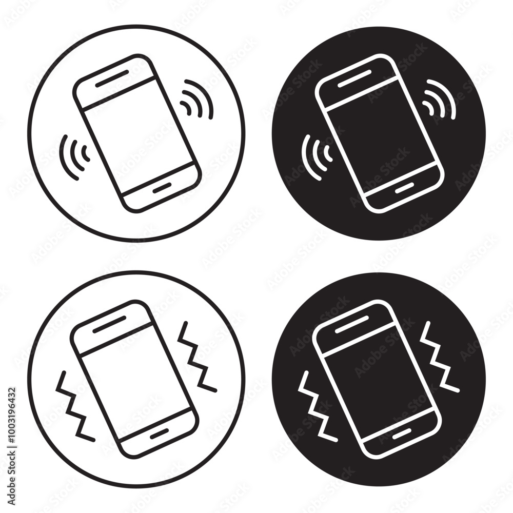 Ringing phone icon set. Telephone call sign. Smartphone ringing symbol ...