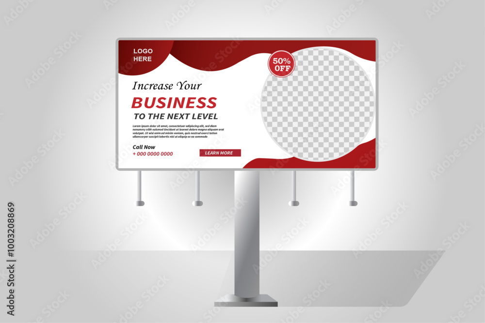 Street dynamic banner, horizontal Billboard template background red ...