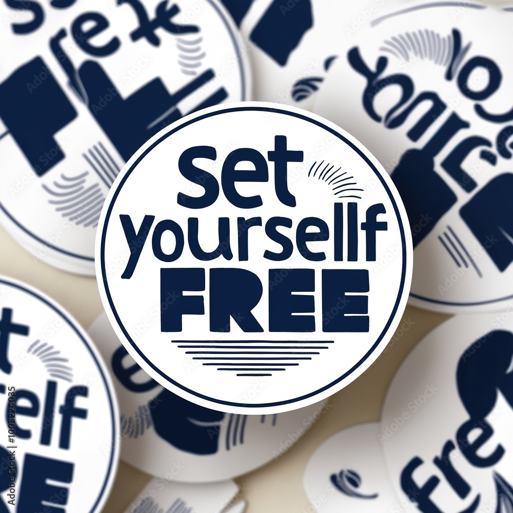 sticker with white border of motivational phrases. positive phrases ...