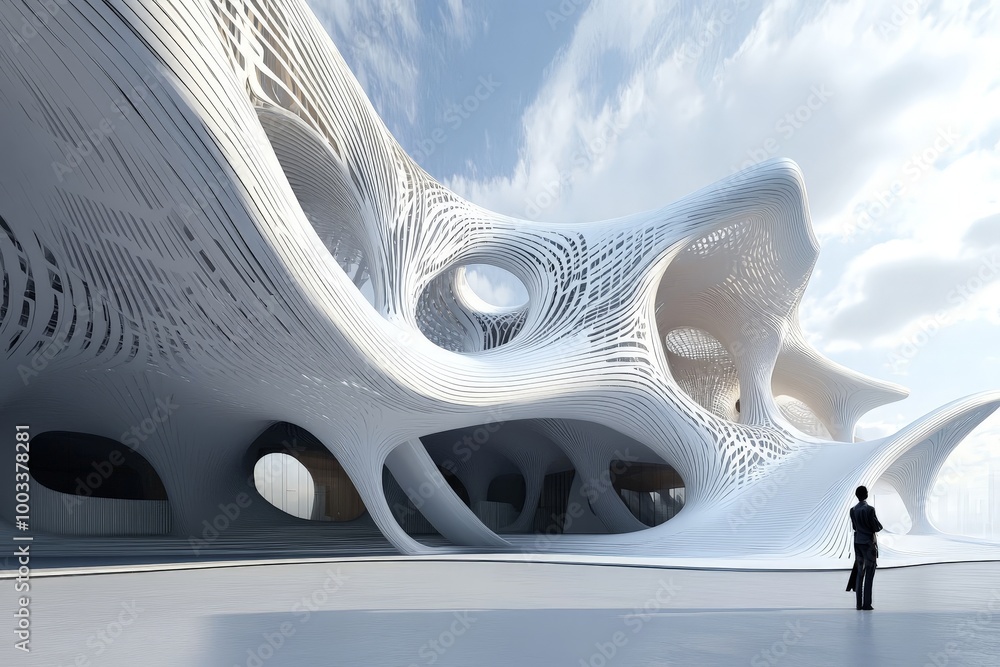 A creative architectural design using parametric principles to optimize space, form, and ...