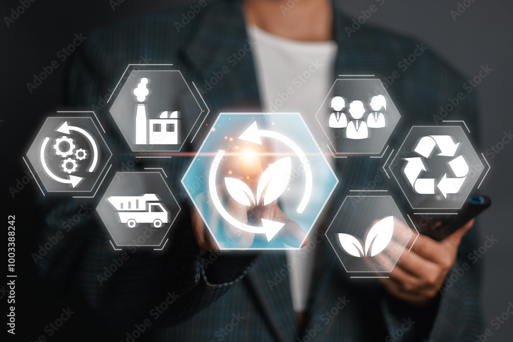 Visual representation of Life Cycle Assessment with icons for ...