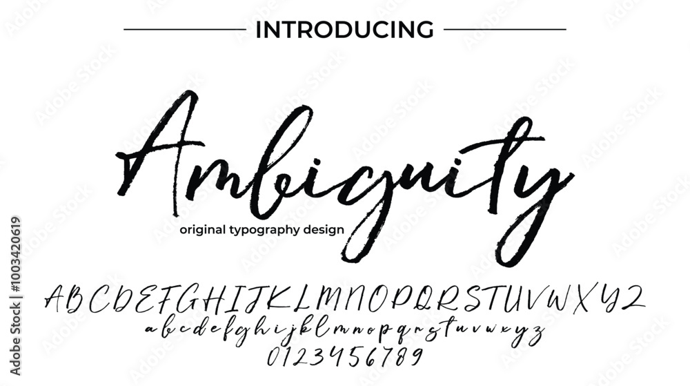 Ambiguity Font Stylish brush painted an uppercase vector letters ...