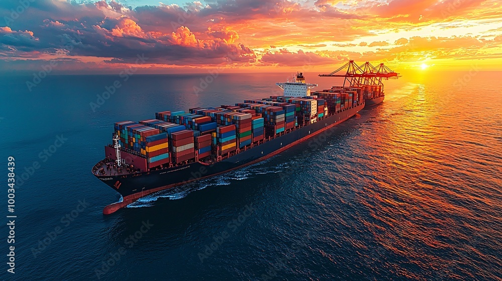 A digital world map visualizes AI-managed global shipping routes ...