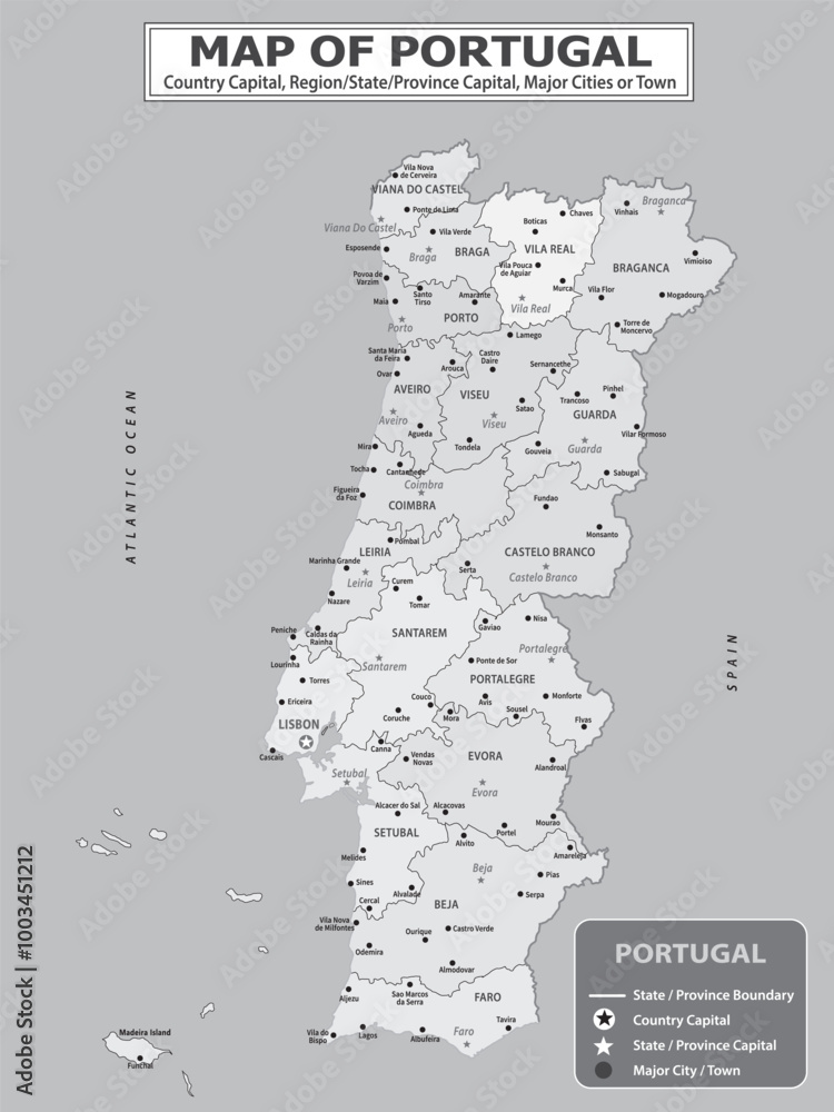 European Country Geography Political map. Political map of country with ...
