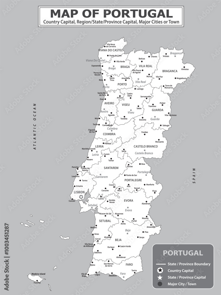 European Country Geography Political map. Political map of country with ...