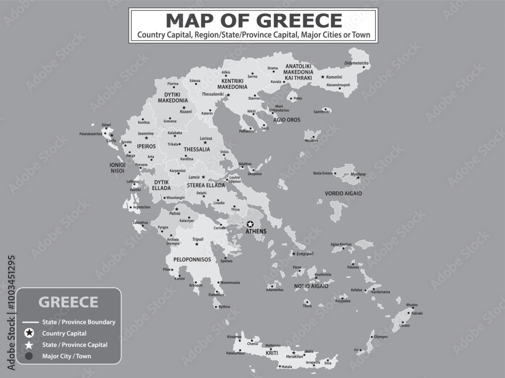 European Country Geography Political map. Political map of country with ...