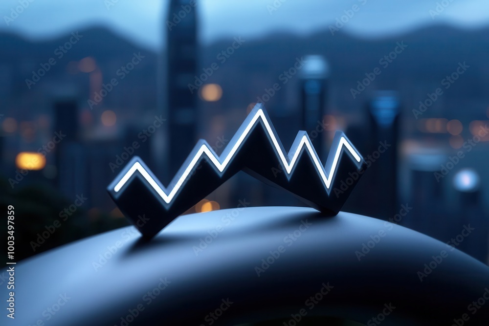 Graph showing a steep population decline overlaid on a city skyline at ...