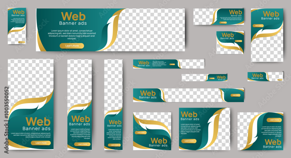 Web advertising banner template design. Modern web layout set with ...